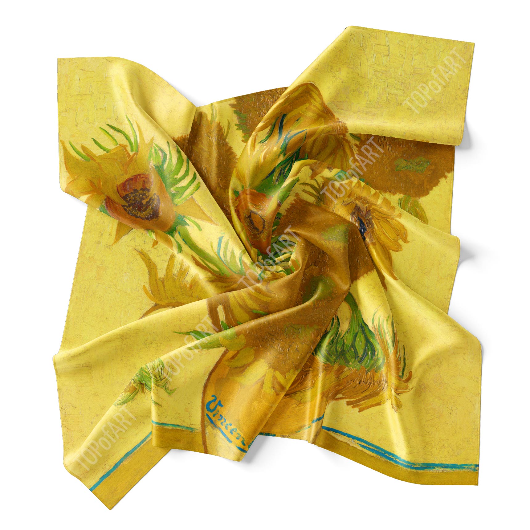 Silk Scarf Still Life: Vase with Fourteen Sunflowers by Vincent van ...