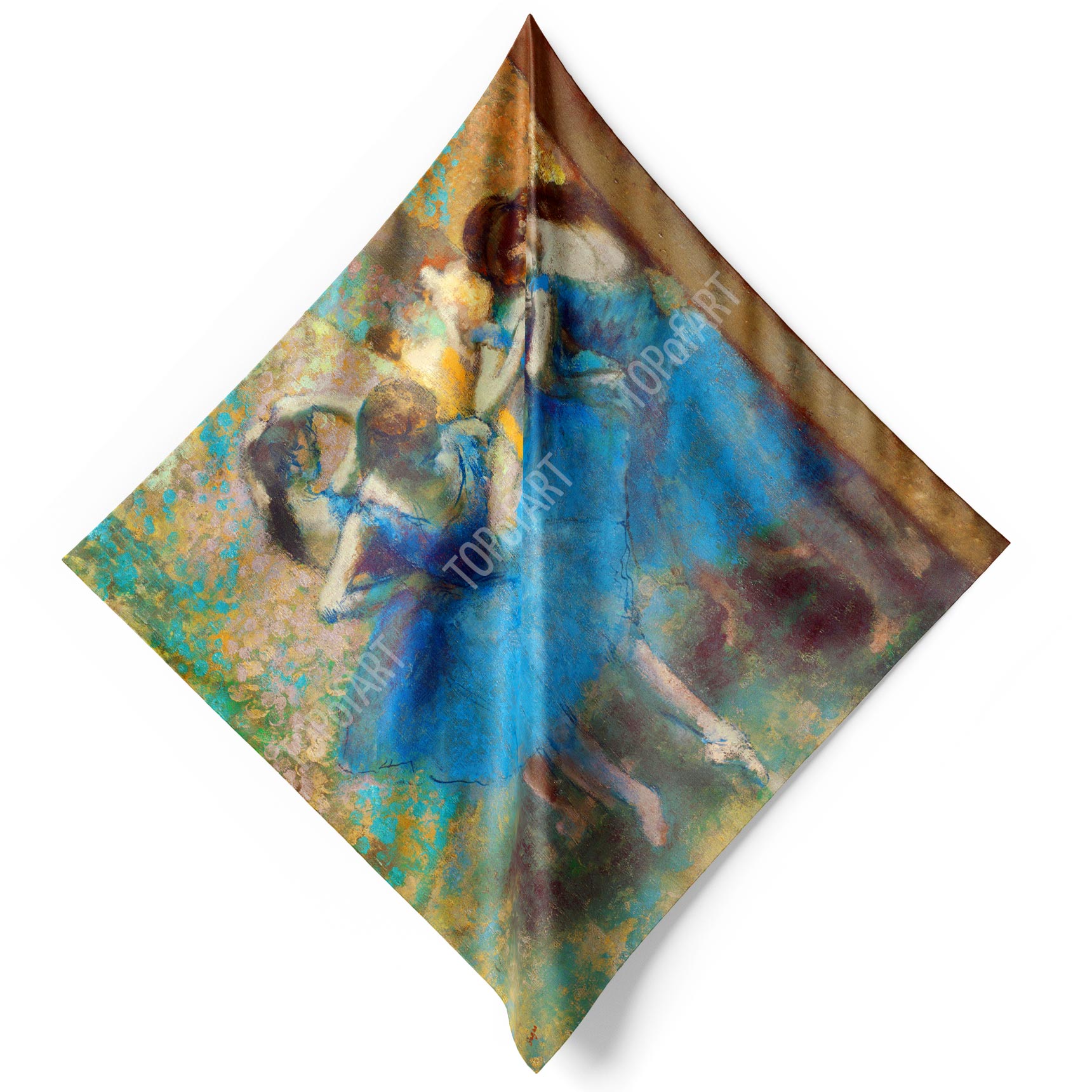 Silk Scarf Dancers in Blue by Edgar Degas - A Masterpiece on Silk ...