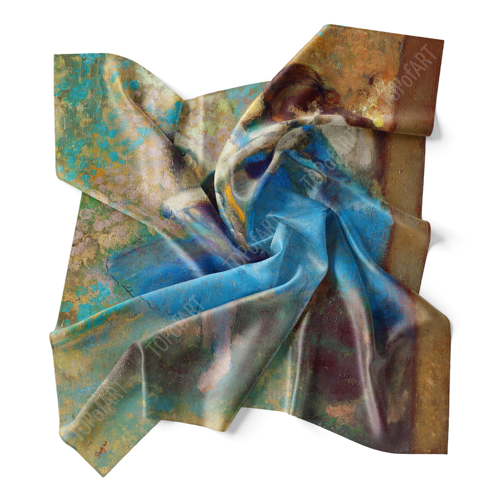 Silk Scarf Dancers in Blue by Edgar Degas - A Masterpiece on Silk ...